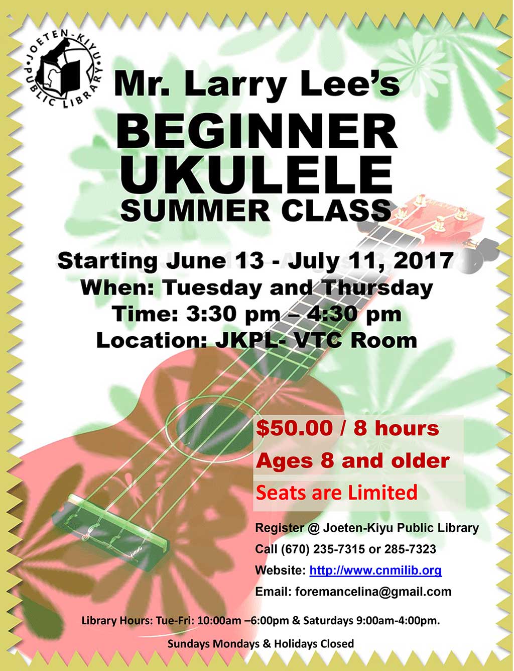 2017 Beginner Ukulele Summer Class – Joeten Kiyu Public Library