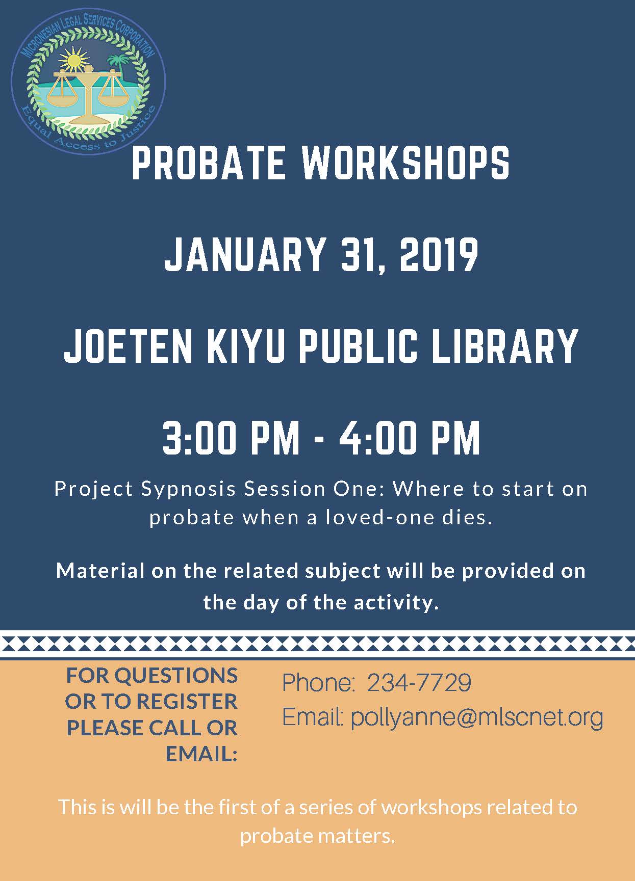 Probate workshops – Joeten Kiyu Public Library